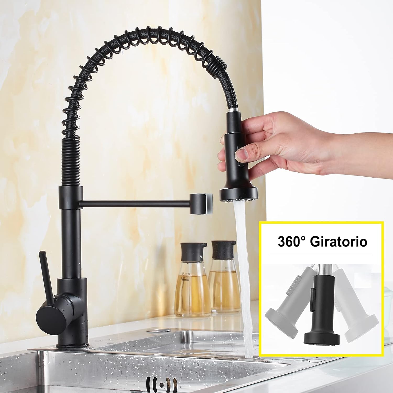 Canilla Monocomando Extensible de Cocina con Soporte